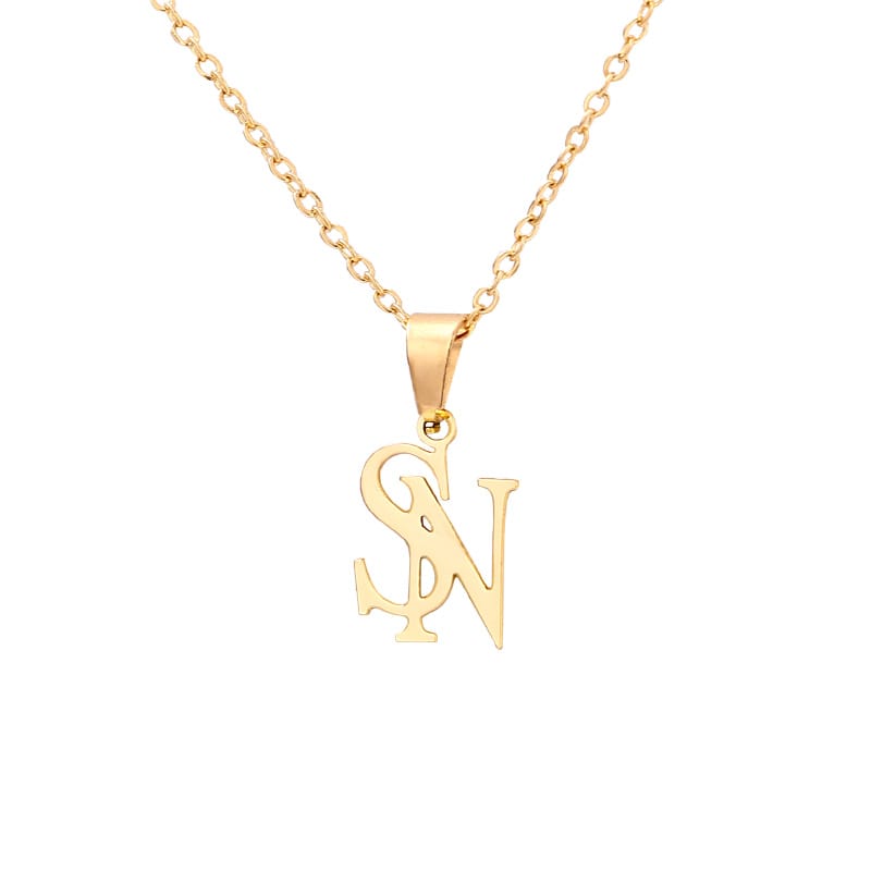 Personalisierte Zwei Initialen Halskette – Liebeselement